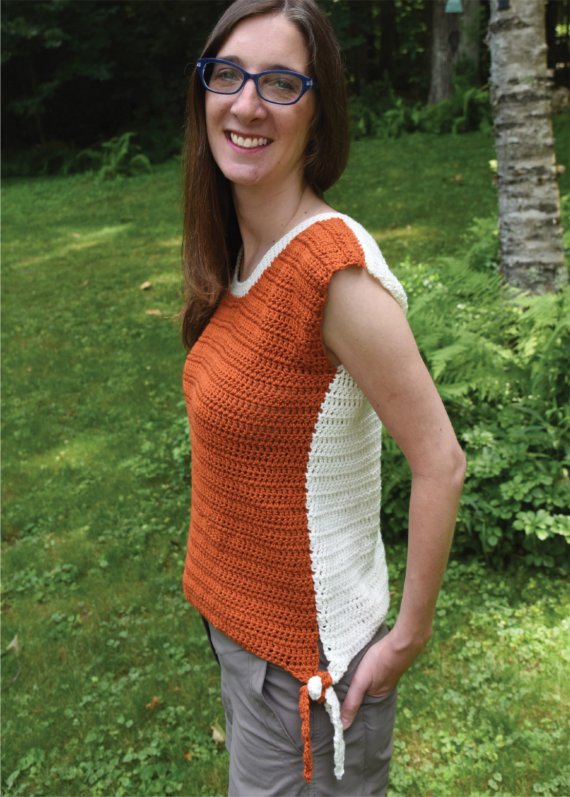 Two Tone Tee with Ties - Free - Indie Crochet Patterns