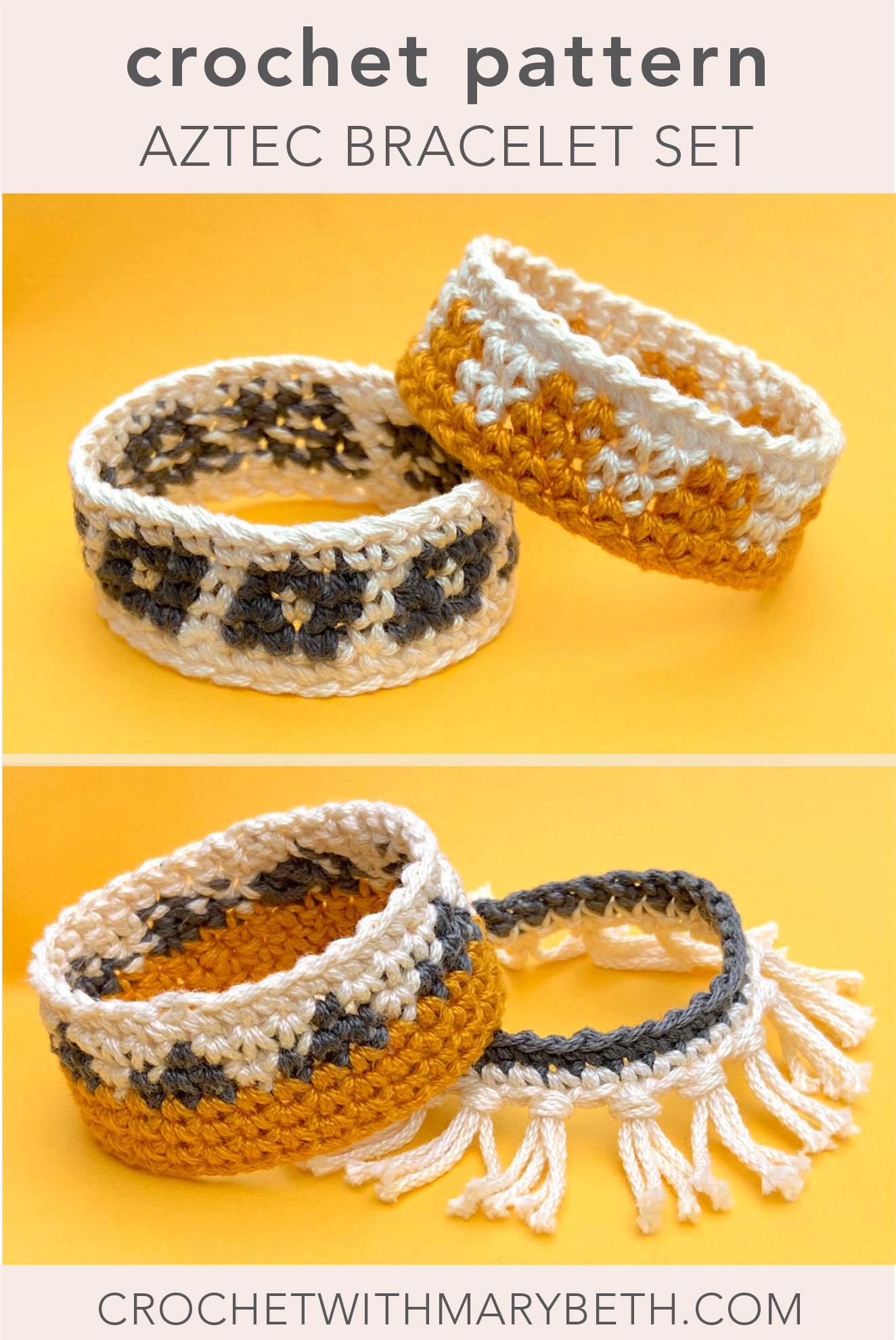 Aztec Crochet Bracelet Set - Indie Crochet Patterns