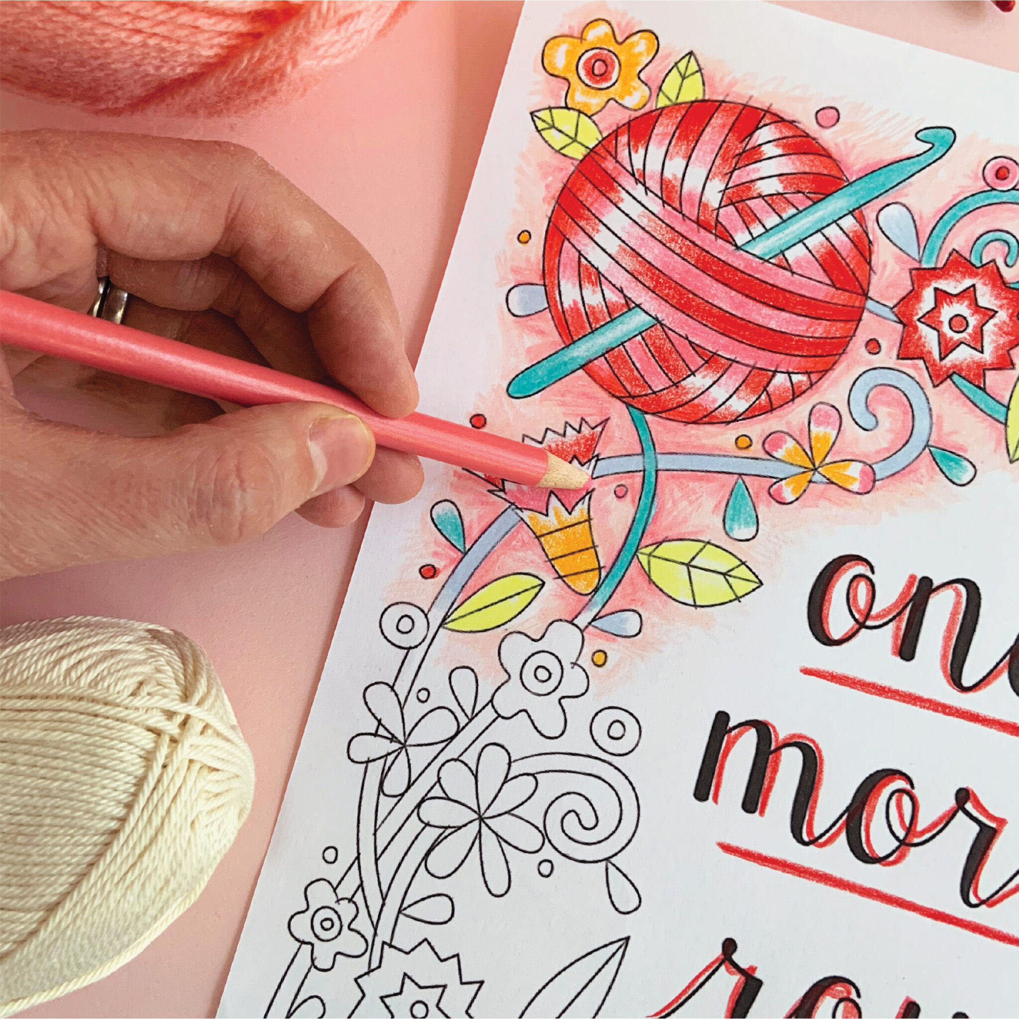 One More Row - Coloring Page - Indie Crochet Patterns